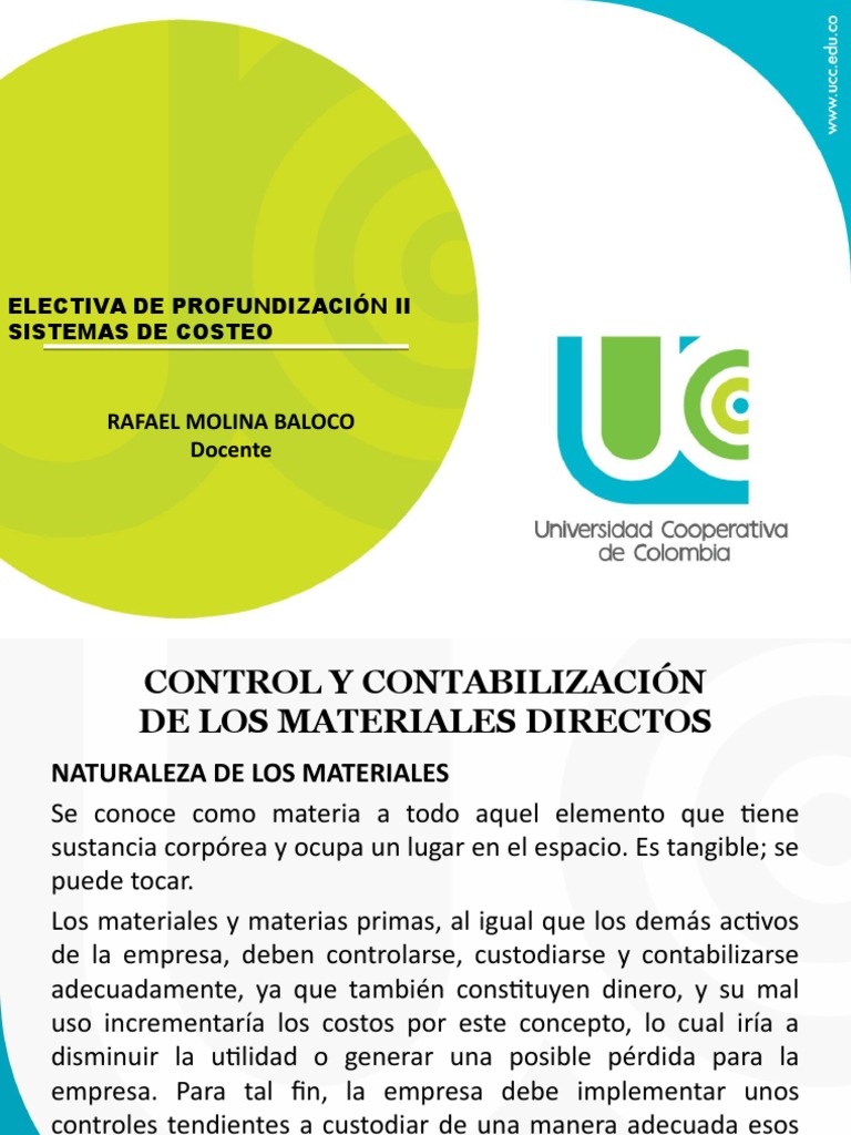 Control y Contabilización de Materiales Directos | PDF | Inventario | Calidad (comercial)