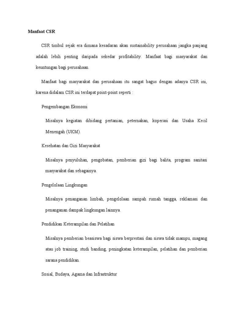 Manfaat CSR | PDF