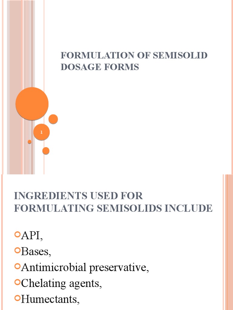 Lecture No 70, 71 Formulation of Semi Solids and Gels and Jellies | PDF ...