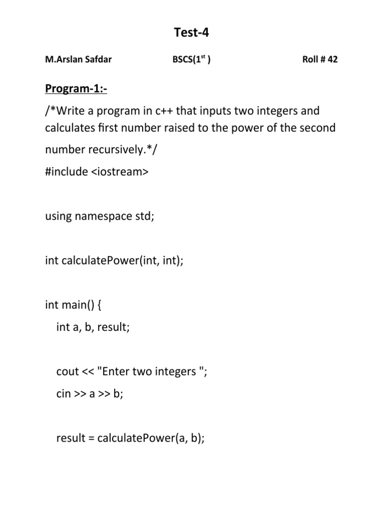 Recursive Functions Programs: Factorials, Exponents, LCM and Static Variables | PDF | Subroutine ...