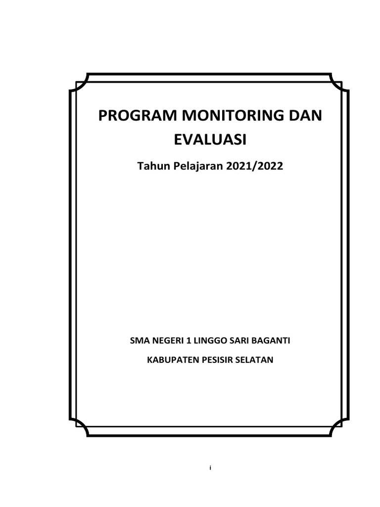 Program Monev Keterlaksanaan Dan Pencapaian Program Sekolah | PDF