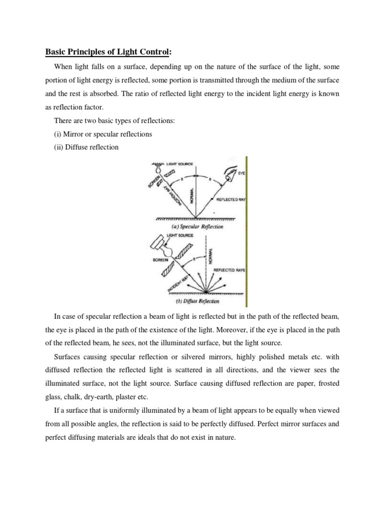 Basic Principles of Light Control | PDF | Reflection (Physics) | Lighting