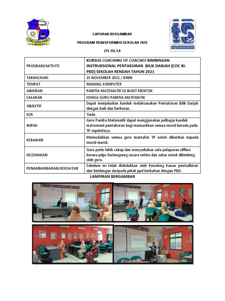 MT Laporan Ladap Coc PBD | PDF