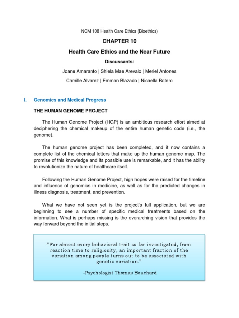 CHAPTER 10 - TGIF - Health Care Ethics and The Near Future | PDF | Stem ...