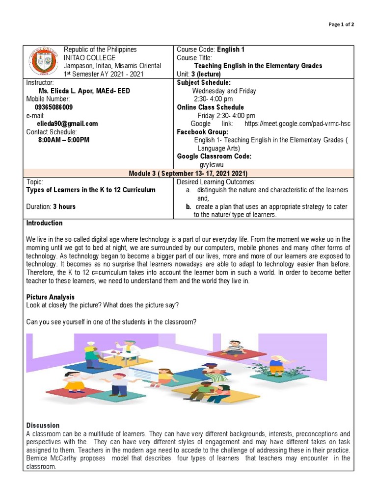 Third Year Teaching English Module 3 | PDF | Learning | Classroom