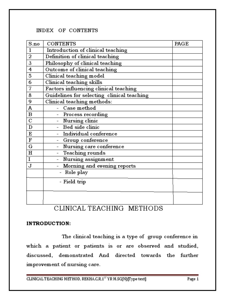 Clinical Teaching Pdf Teaching Method Nursing