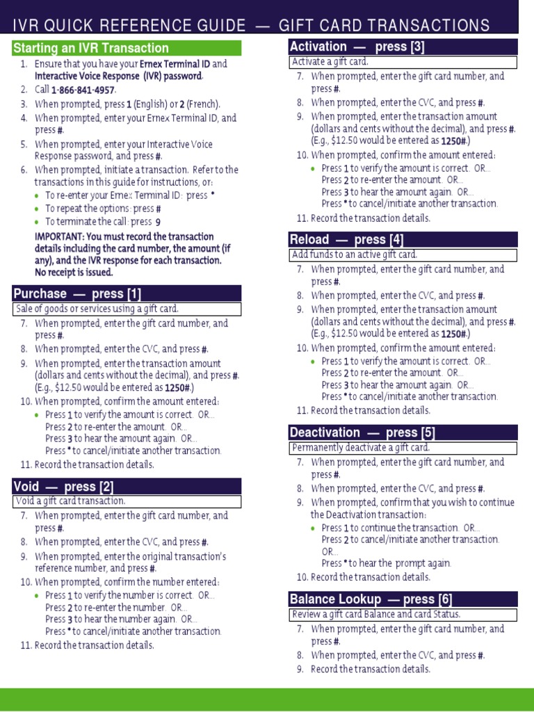 Starting An IVR Transaction Activation - Press | PDF | Interactive ...