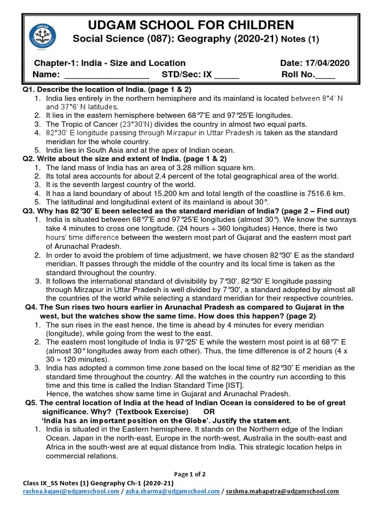 L-1 India - Size and Location | PDF | Indian Subcontinent | Geography