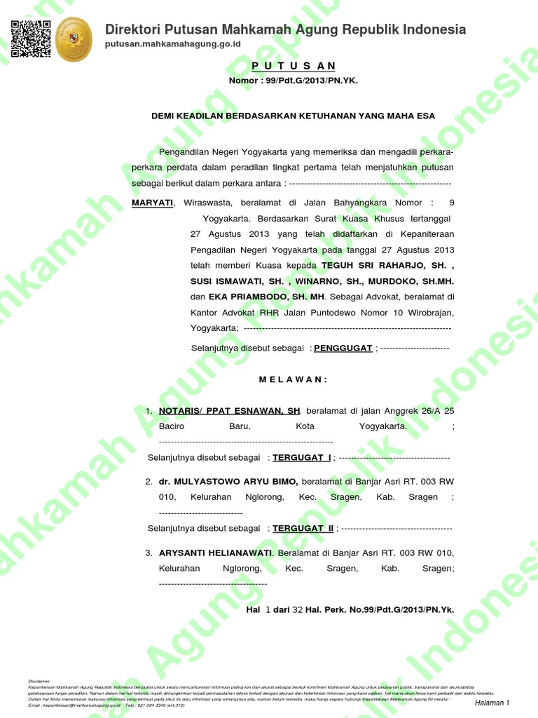 Putusan Penting Mahkamah Agung tentang Sengketa Tanah | PDF