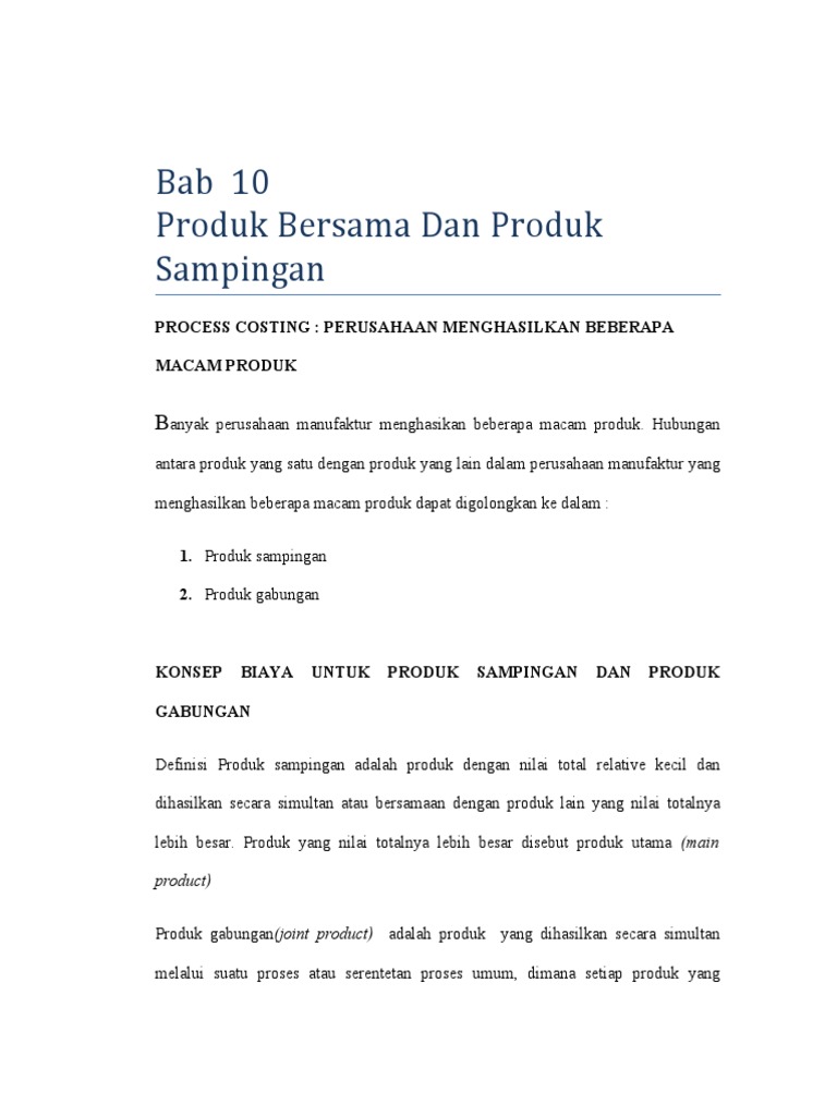 Contoh Produk Bersama dan Sampingan | PDF