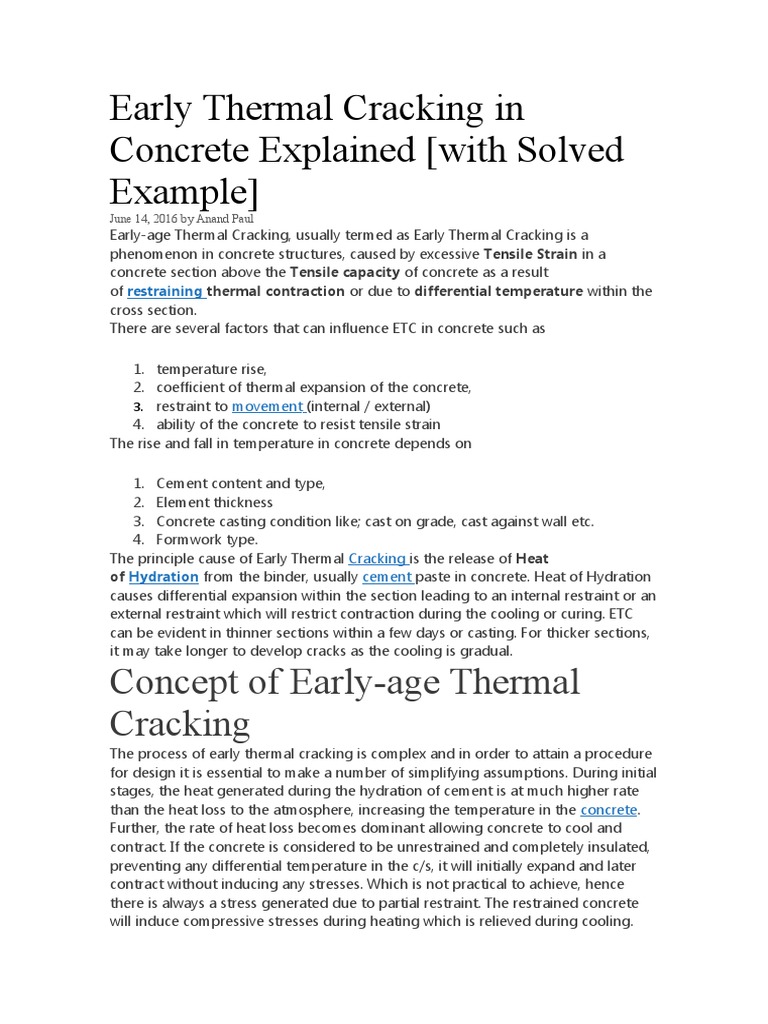 Early Thermal Cracking Guide | PDF | Concrete | Stress (Mechanics)