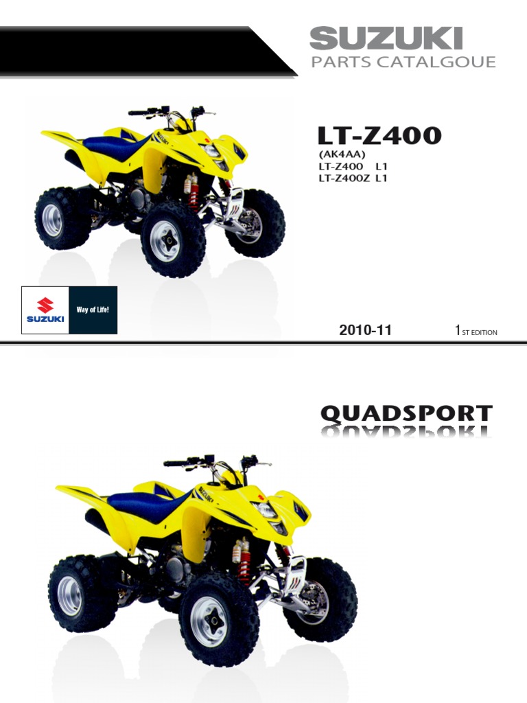 Parts Catalgoue: LT-Z400 L1 LT-Z400Z L1 (AK4AA) | PDF | Mechanical ...