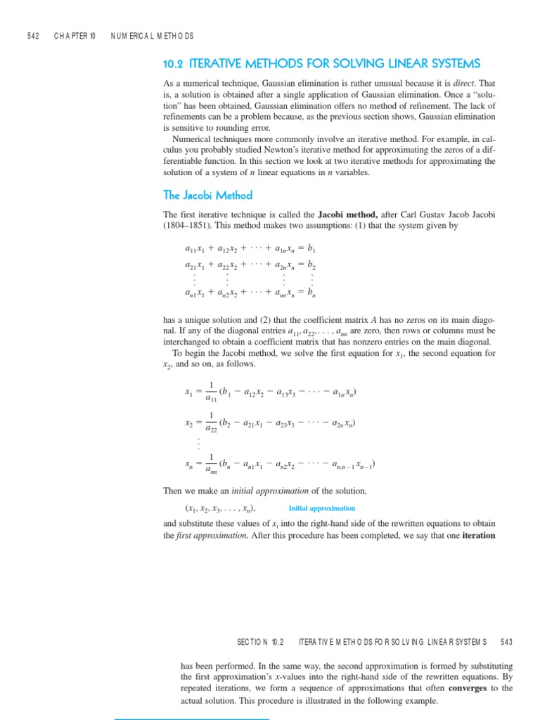 Iterative Methods System Of Equations Pdf Matrix Mathematics