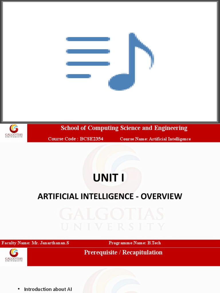 Unit1 Lecture 1 | PDF | Artificial Intelligence | Intelligence (AI) & Semantics