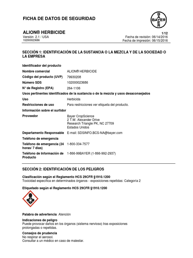 Alion Herbicide2 | Descargar gratis PDF | Agua | Residuos