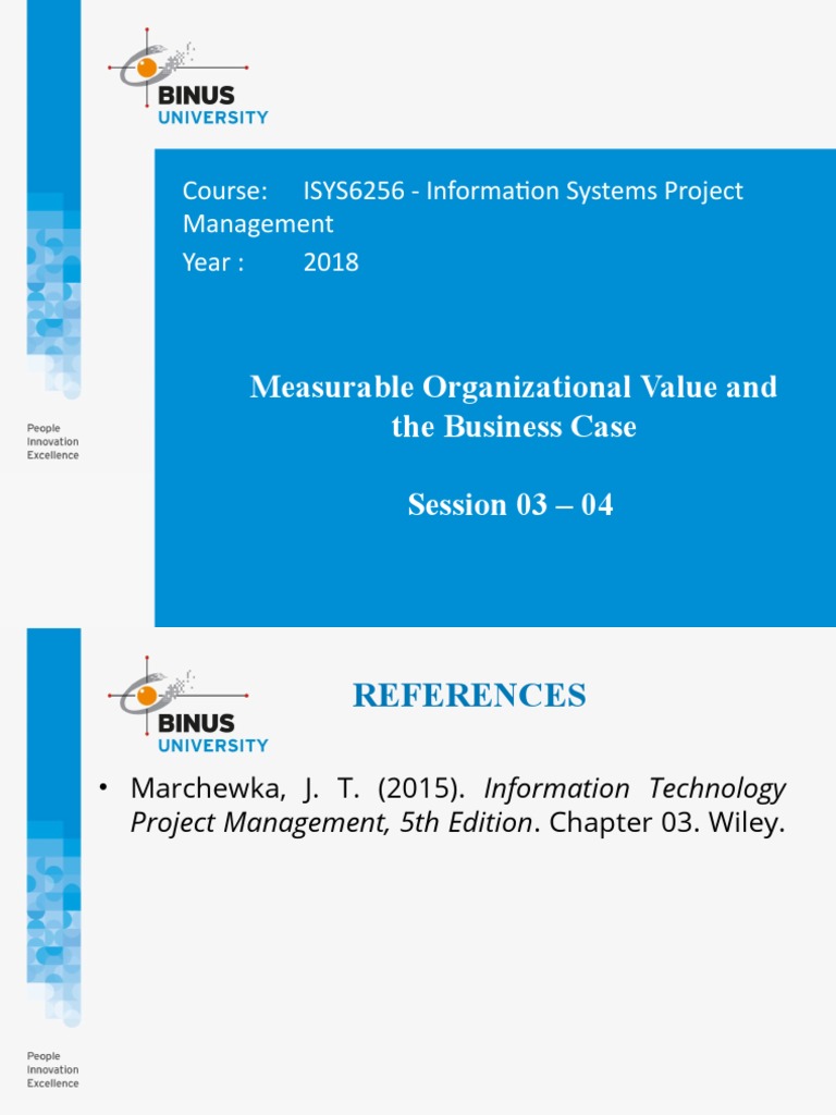 Measurable Organizational Value and The Business Case Session 03 - 04 ...
