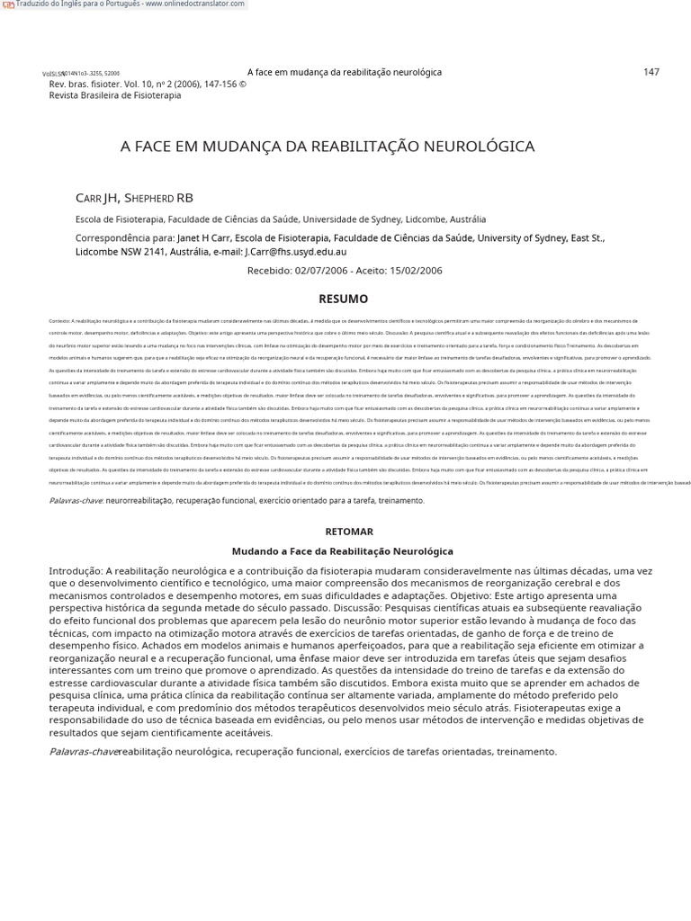 Carr & Shepherd 2006.en - PT | PDF | Aprendizado | Músculo