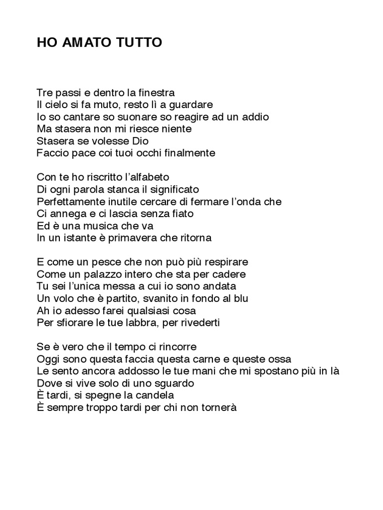 Ho Amato Tutto | PDF