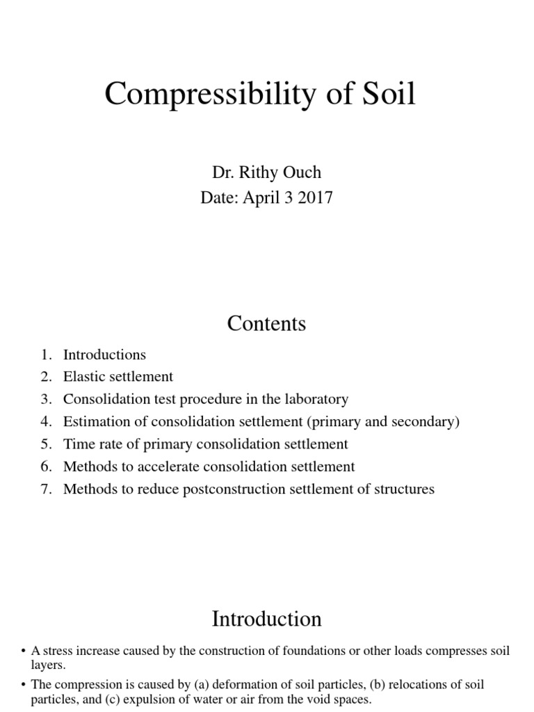 Soil Compressibility Factors | PDF | Geotechnical Engineering | Sedimentology