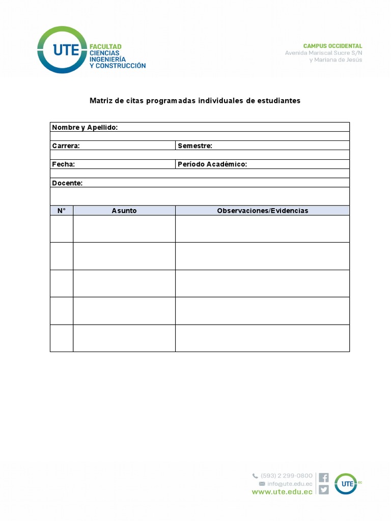 Formato de Citas Programadas | PDF