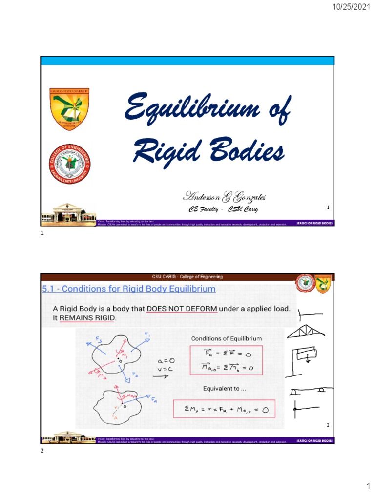 Module 3 A Equilibrium of Rigid Bodies | PDF | Mechanics | Classical ...