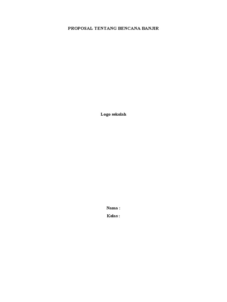 Proposal Tentang Bencana Banjir | PDF