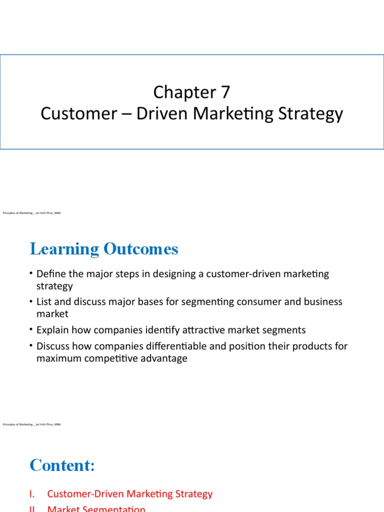 Chapter 7 Customer - Driven Marketing Strategy | PDF | Marketing ...