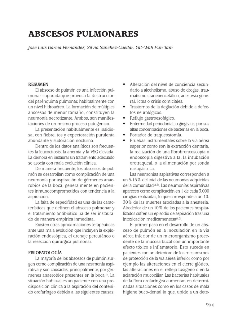 Absceso Pulmonar | PDF | Especialidades Medicas | Biología
