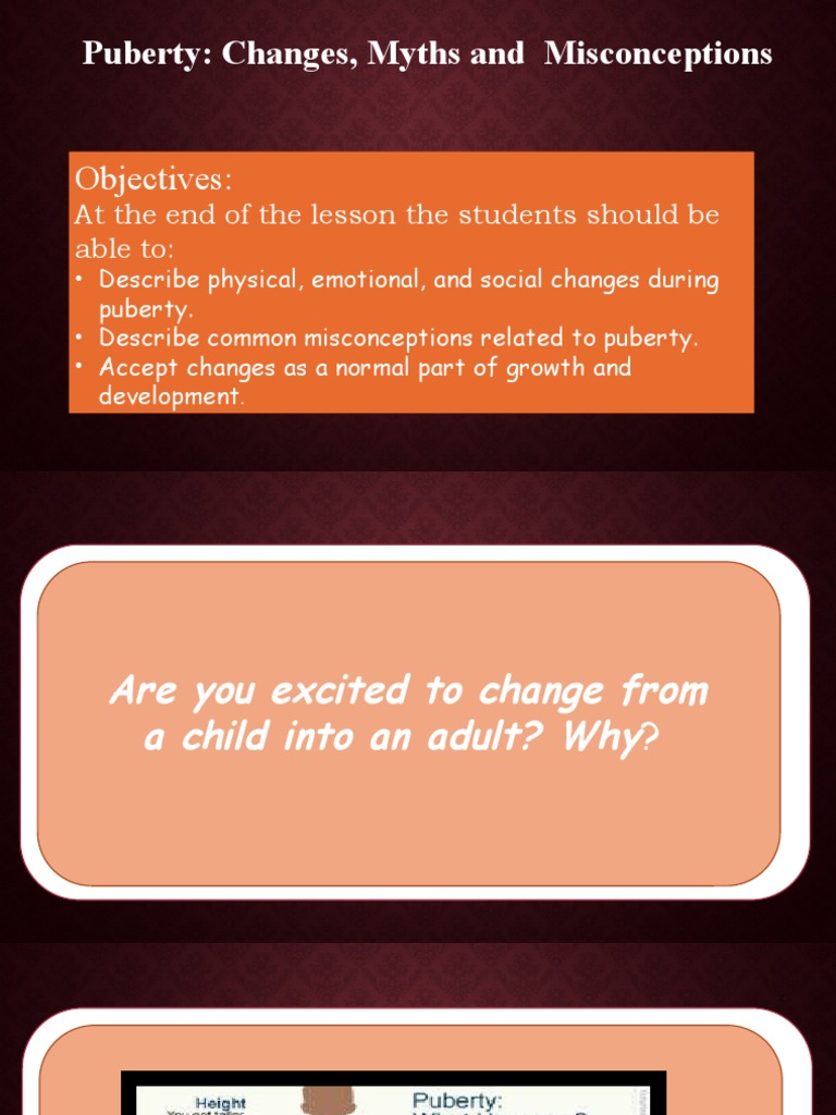 Health Puberty Changes Myths And Misconceptions Pdf Puberty