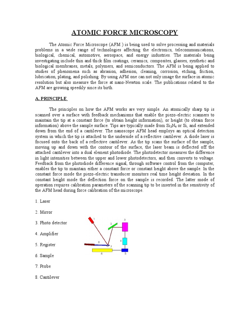 Principles of Atomic Force Microscopy | PDF | Atomic Force Microscopy ...