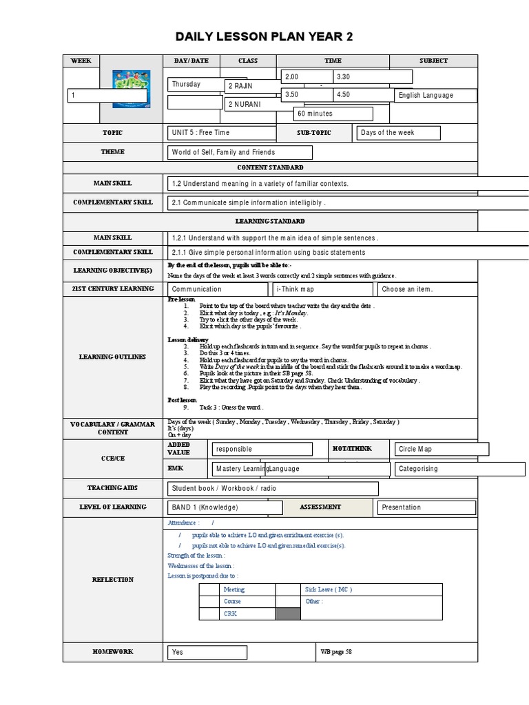 Week 1 - Unit 5 Free Tiime | PDF | Lesson Plan | Vocabulary