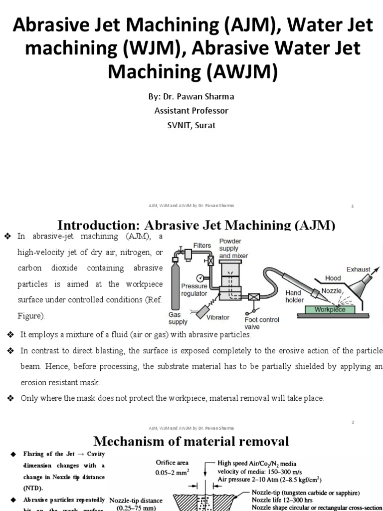 Abrasive Jet Machining (AJM), Water Jet Machining (WJM), Abrasive Water ...
