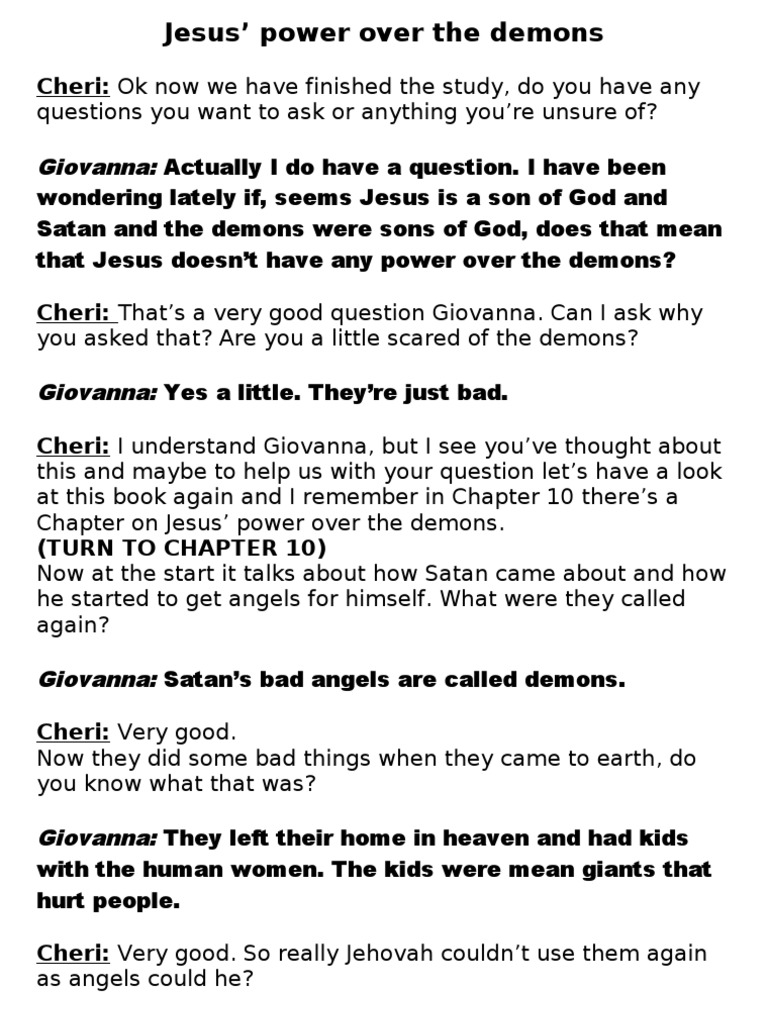 Jesus' Power Over The Demons | PDF | Demons | Satan