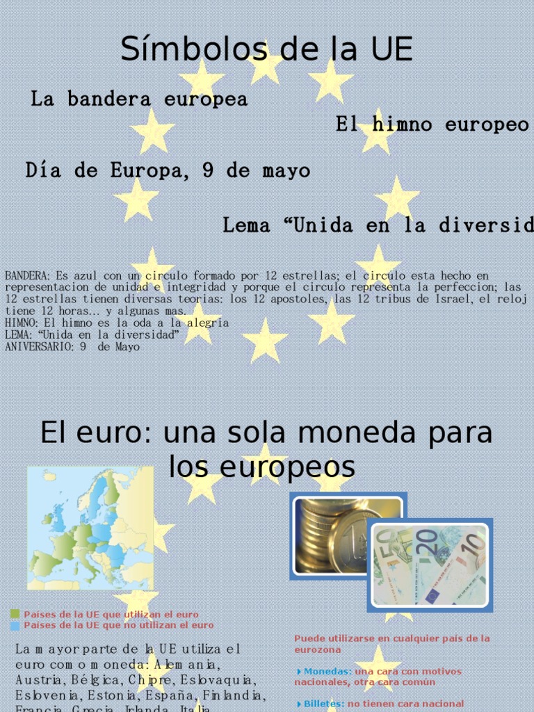 Símbolos de la UE | PDF | Unión Europea | Euro