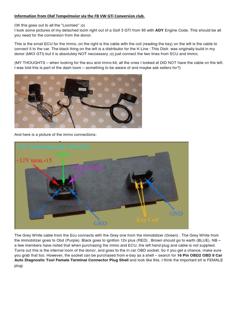 ECU Immo Images VW Golf | PDF | Electrical Connector | Machines