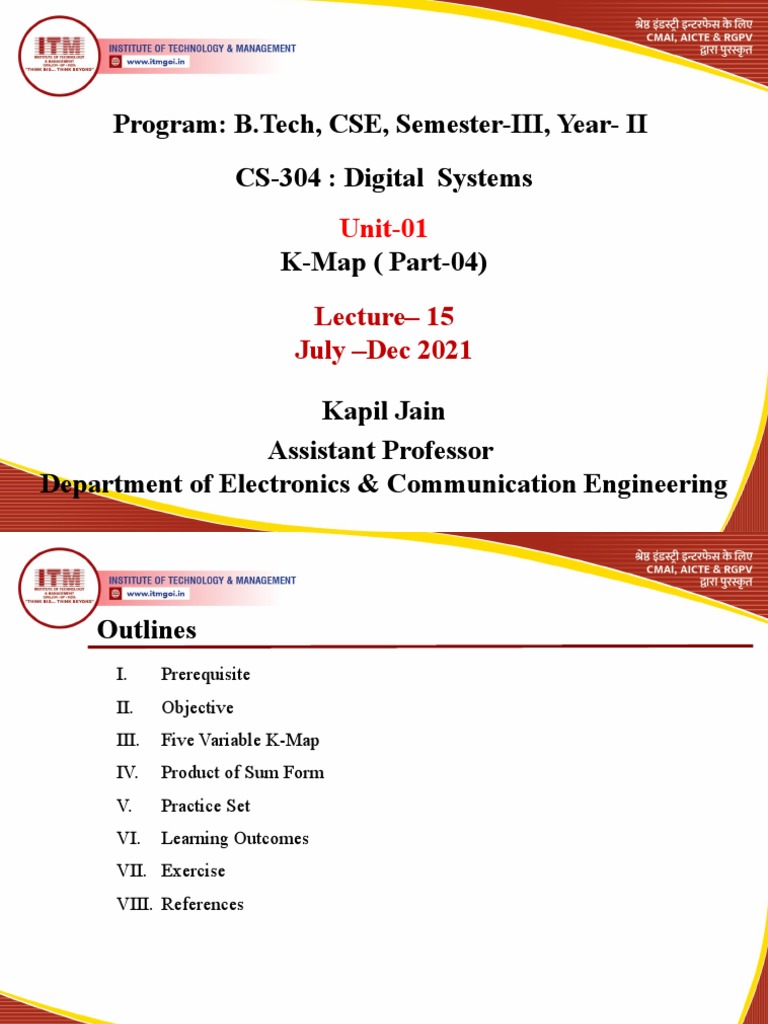 Program: B.Tech, CSE, Semester-III, Year-II CS-304: Digital Systems K ...