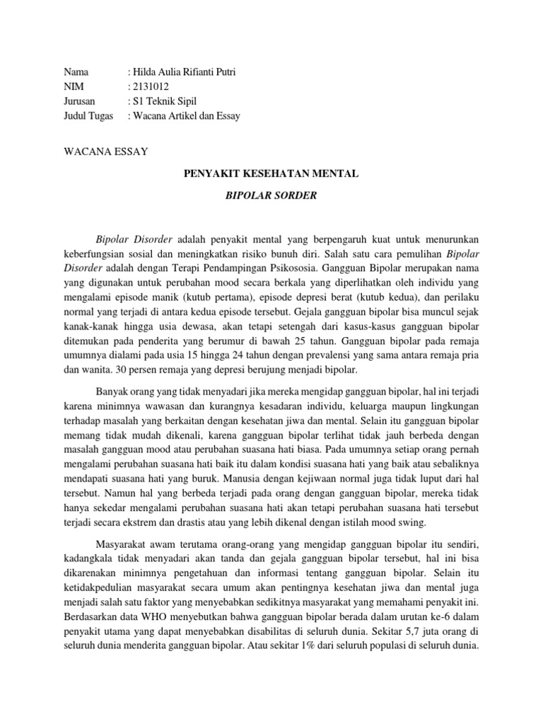 Essay | PDF | Pengembangan Diri