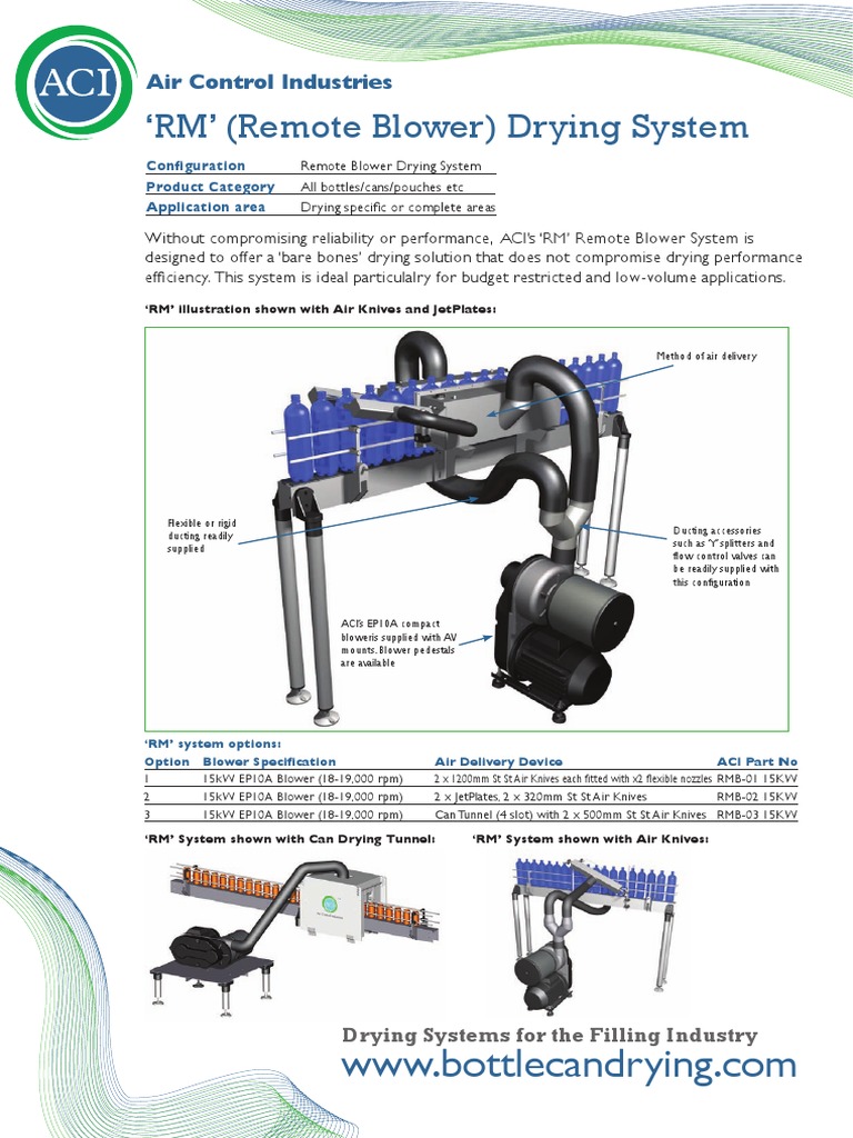 RM' (Remote Blower) Drying System: Air Control Industries | PDF ...