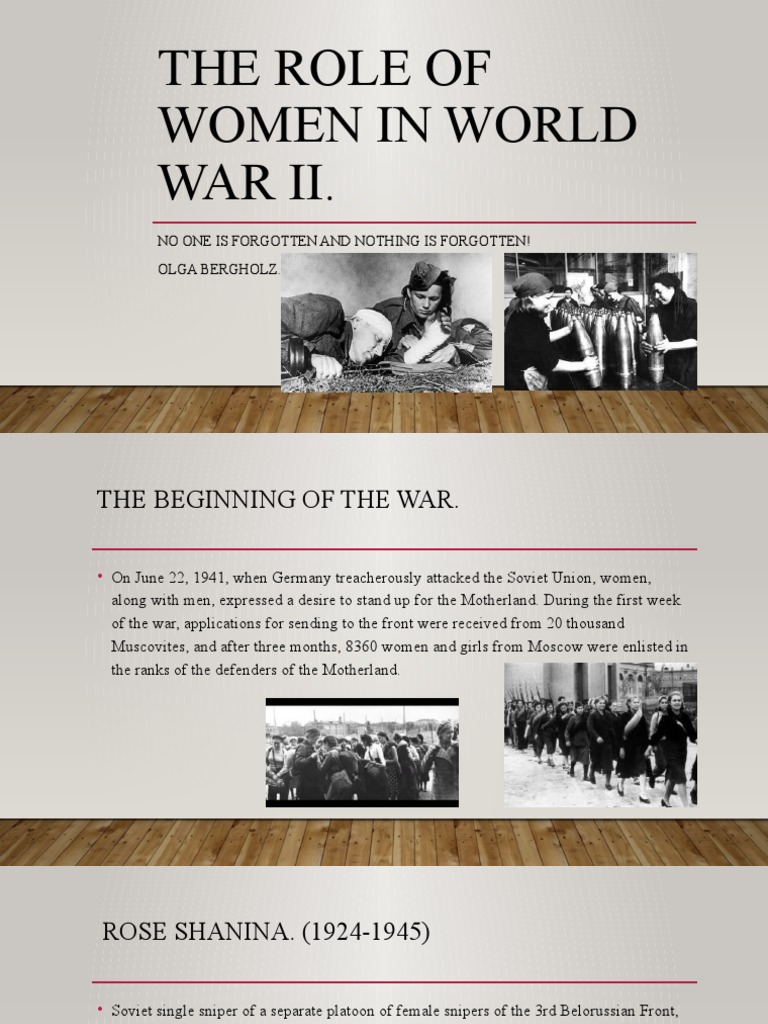 The Role of Women in World War II | PDF
