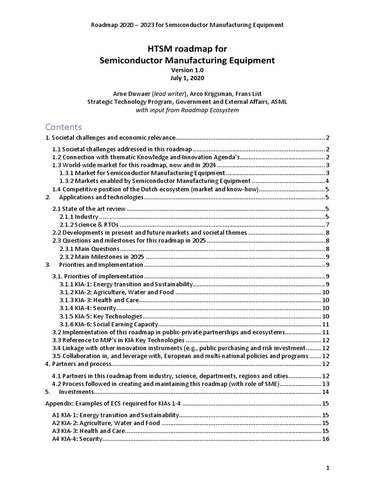 Roadmap Semiconductor Manufacturing | PDF | Integrated Circuit ...