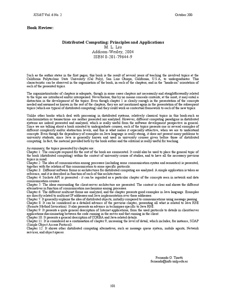 Book Review:: M. L. Liu Addison-Wesley, 2004 ISBN 0-201-79644-9 | PDF ...