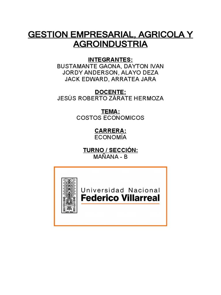 Los Costos Economicos - Final | Descargar gratis PDF | Costo | Contabilidad