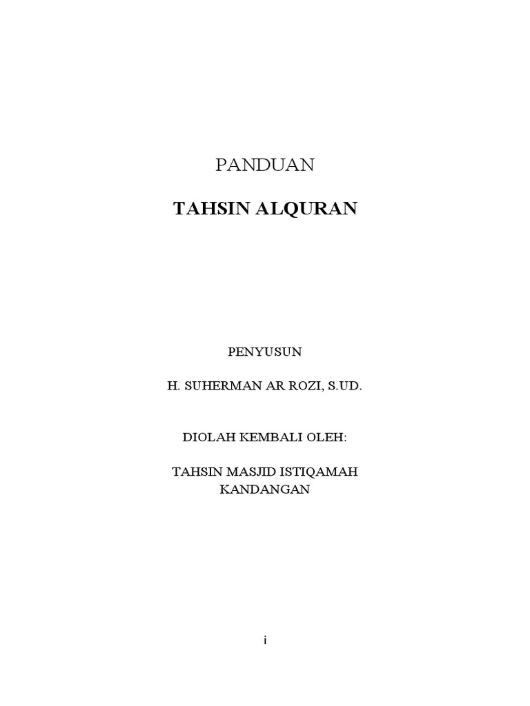 Panduan Tahsin Alquran Lengkap | PDF