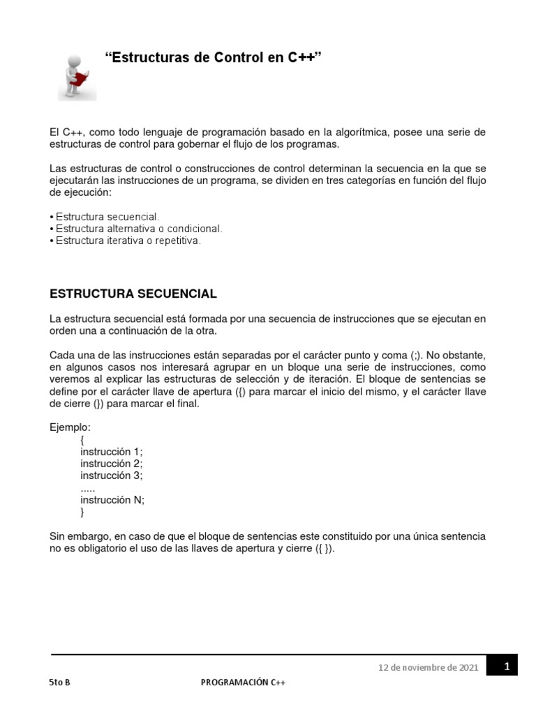 Estructuras de Control en C++ | PDF | Informática | Ingeniería de software