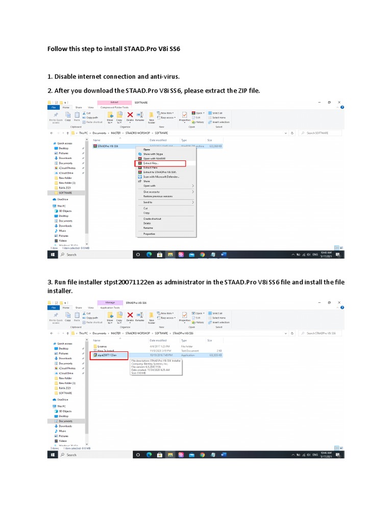 Installation STAAD - Pro V8i SS6 | PDF