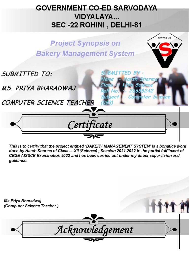 Bakery Management Synopsis | PDF | My Sql | Software