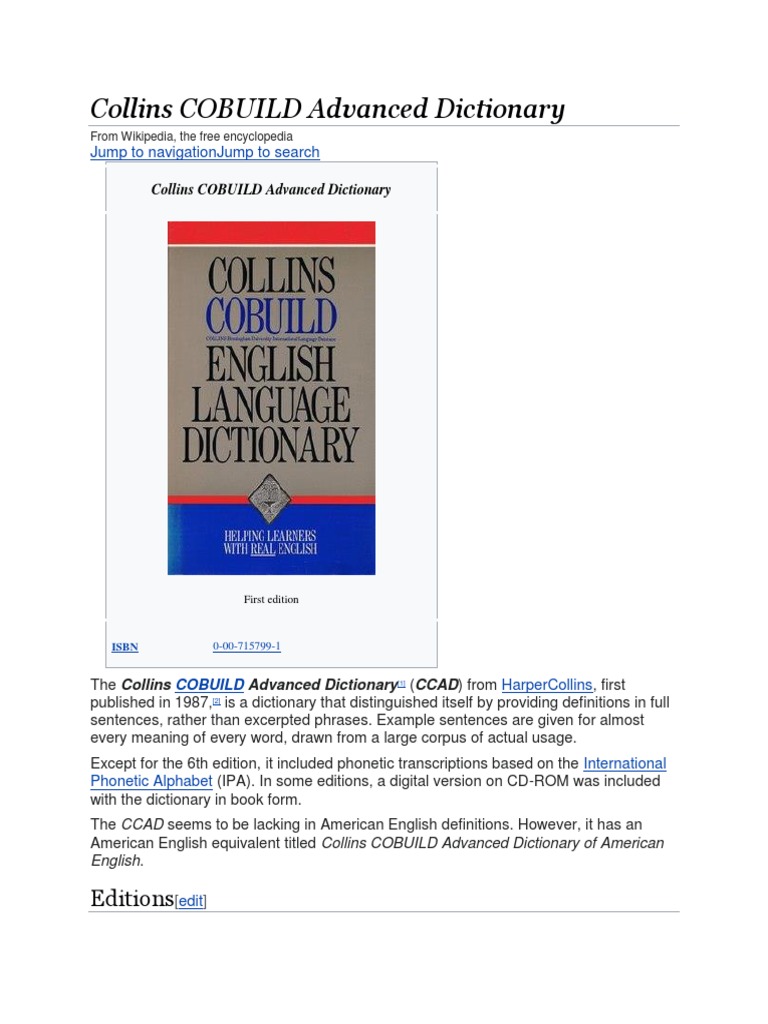 What Is Collins COBUILD Advanced Dictionary | PDF