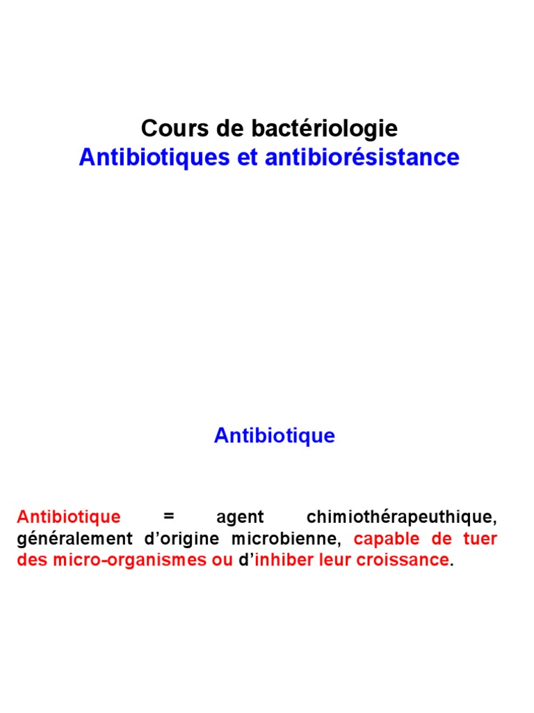 Antibiotiques en Antibiorésistance | PDF | Résistance aux antibiotiques ...