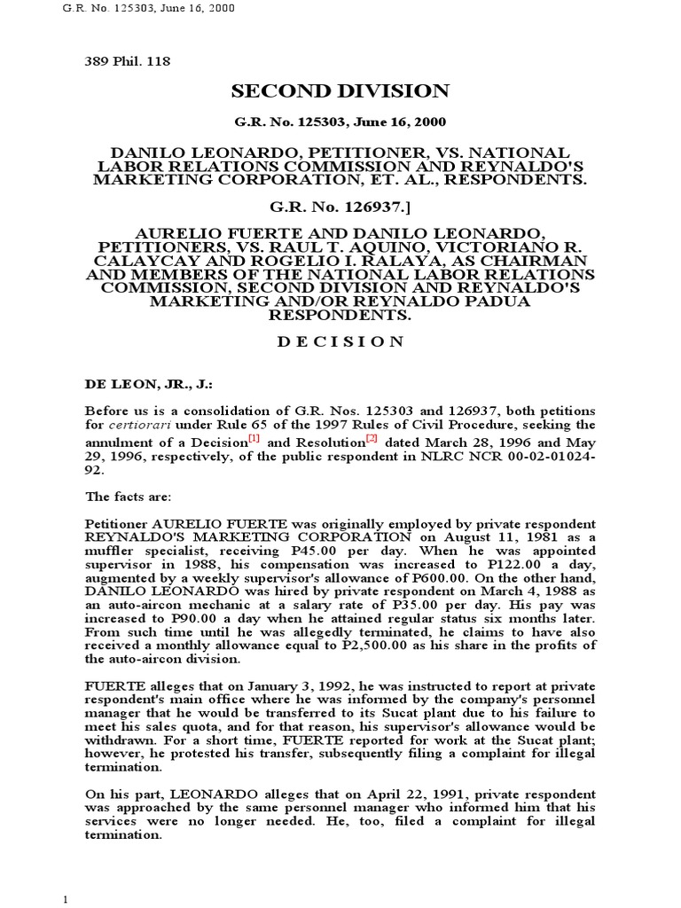 Labor Dispute Ruling on Illegal Dismissal Complaint | PDF | Employment ...