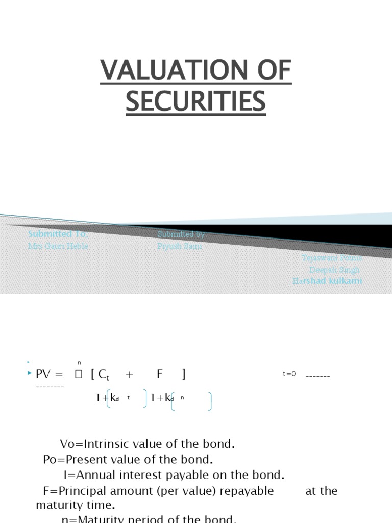 Securities Valuation and Bond Metrics | PDF